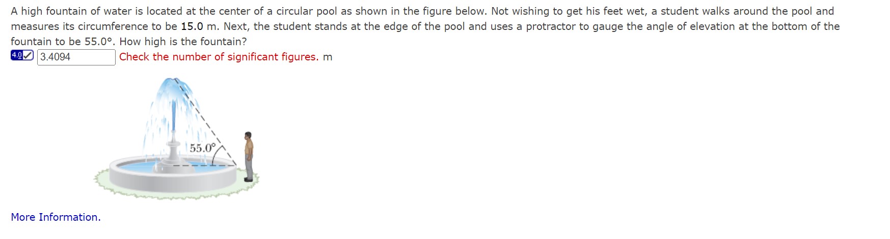 Solved A high fountain of water is located at the center of | Chegg.com