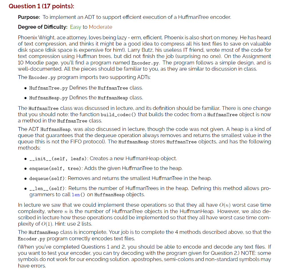 Solved Question 1 (17 points): Purpose: To implement an ADT | Chegg.com