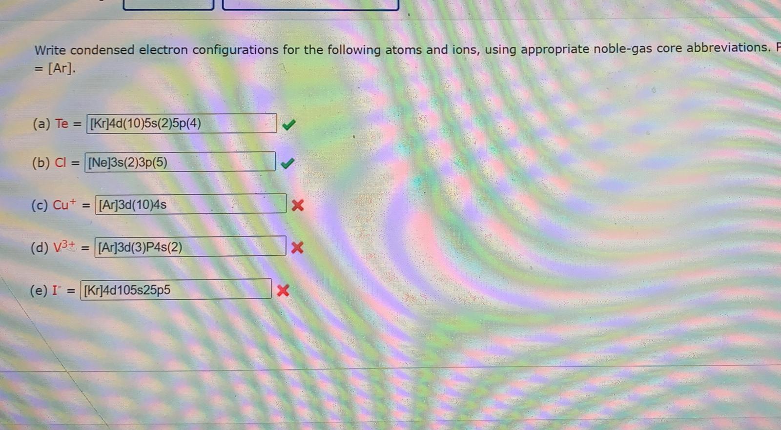 Solved Write condensed electron configurations for the | Chegg.com