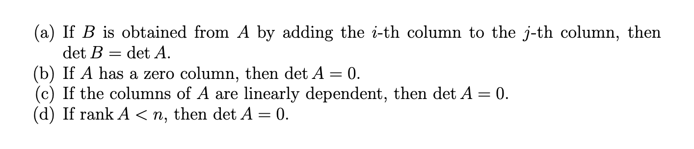 Solved (6) The alternative definition of the determinant: | Chegg.com