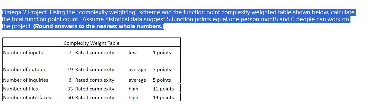 Solved Omega 2 Project. Using the "complexity weighting" | Chegg.com