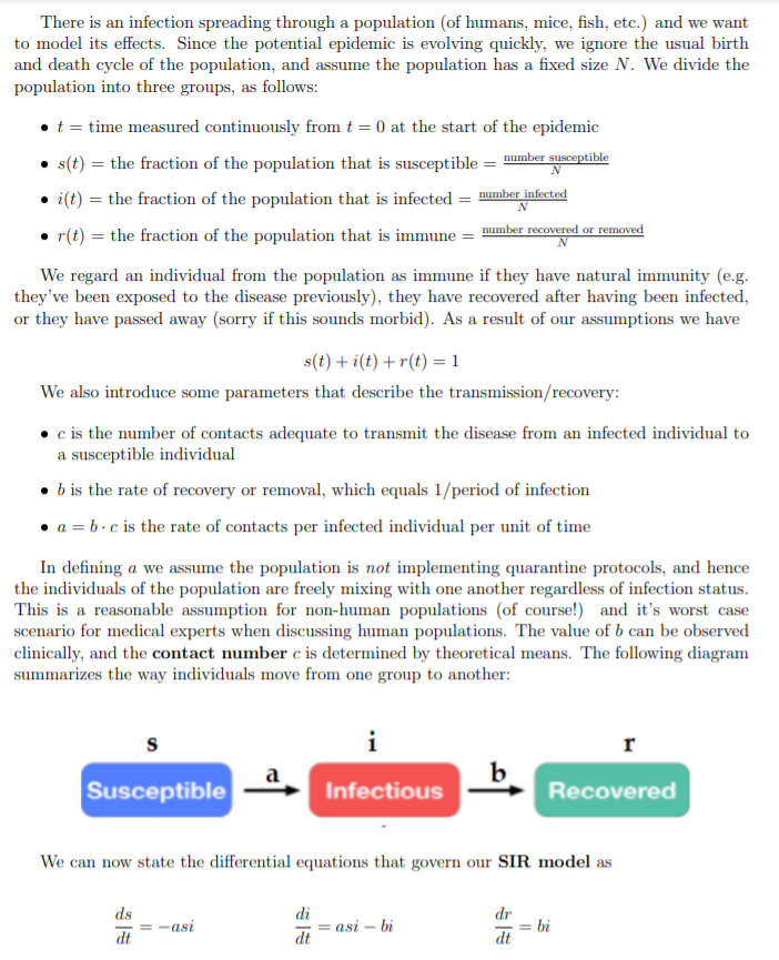 number infected N a There is an infection spreading | Chegg.com