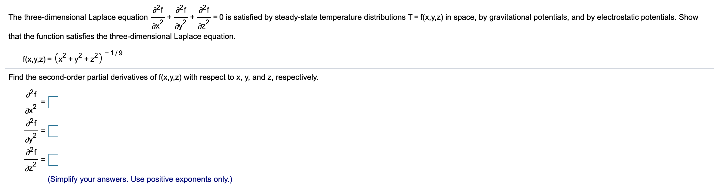 Solved + + a2f a2f 22f The three-dimensional Laplace | Chegg.com