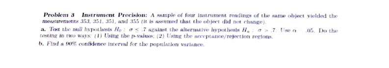 Solved Problem 3 Instrument Precision: A wemple of fout | Chegg.com