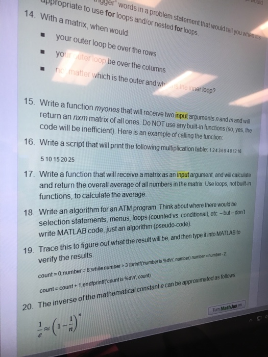 Solved propriate to use for loops andlor nested for loops er | Chegg.com