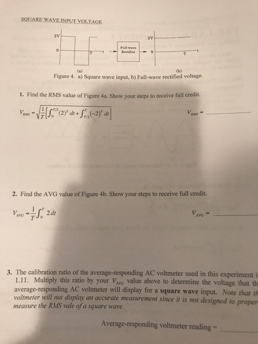 Solved SQUARE WAVE INPUT VOLTAGE 2v 2V Full-wave Reetifier | Chegg.com