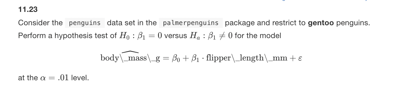 Solved Consider the data set in the palmerpenguins package | Chegg.com