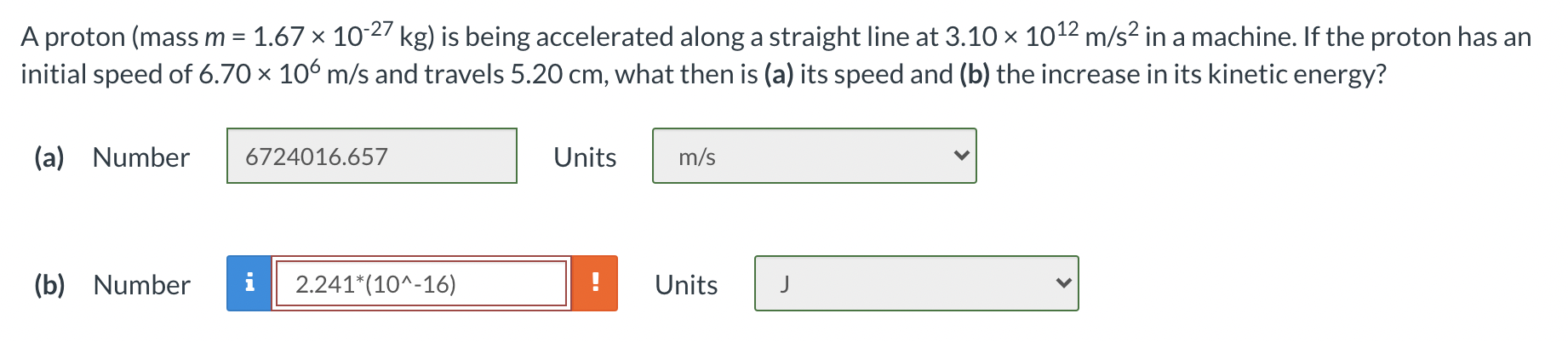 Solved A proton (mass m = 1.67 x 10-27 kg) is being | Chegg.com