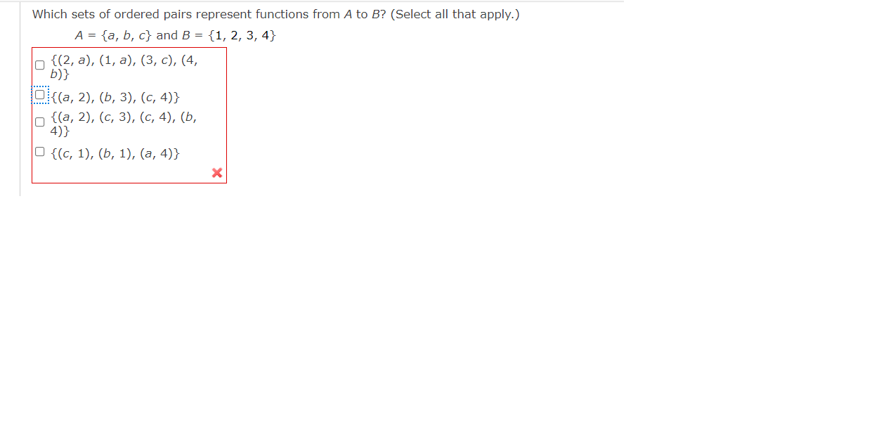 Solved Which sets of ordered pairs represent functions from | Chegg.com