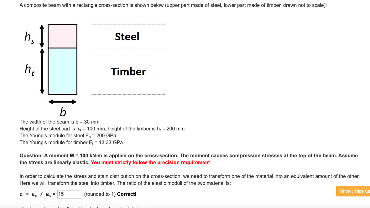 Solved A composite beam with a rectangle cross-section is | Chegg.com