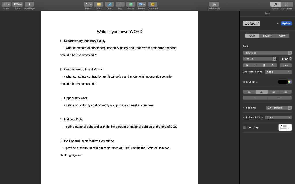 Solved B 125% + View Zoom Add Page 1 Insert T Text E Format | Chegg.com