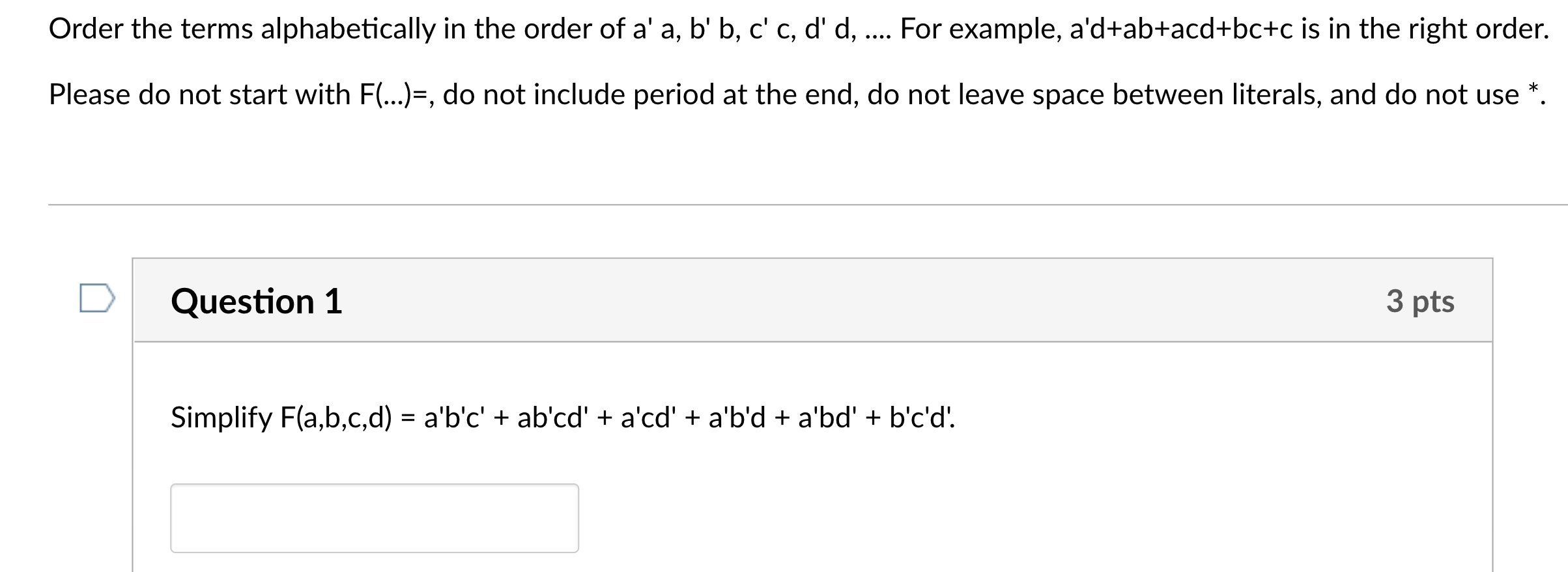 Solved Order the terms alphabetically in the order of | Chegg.com