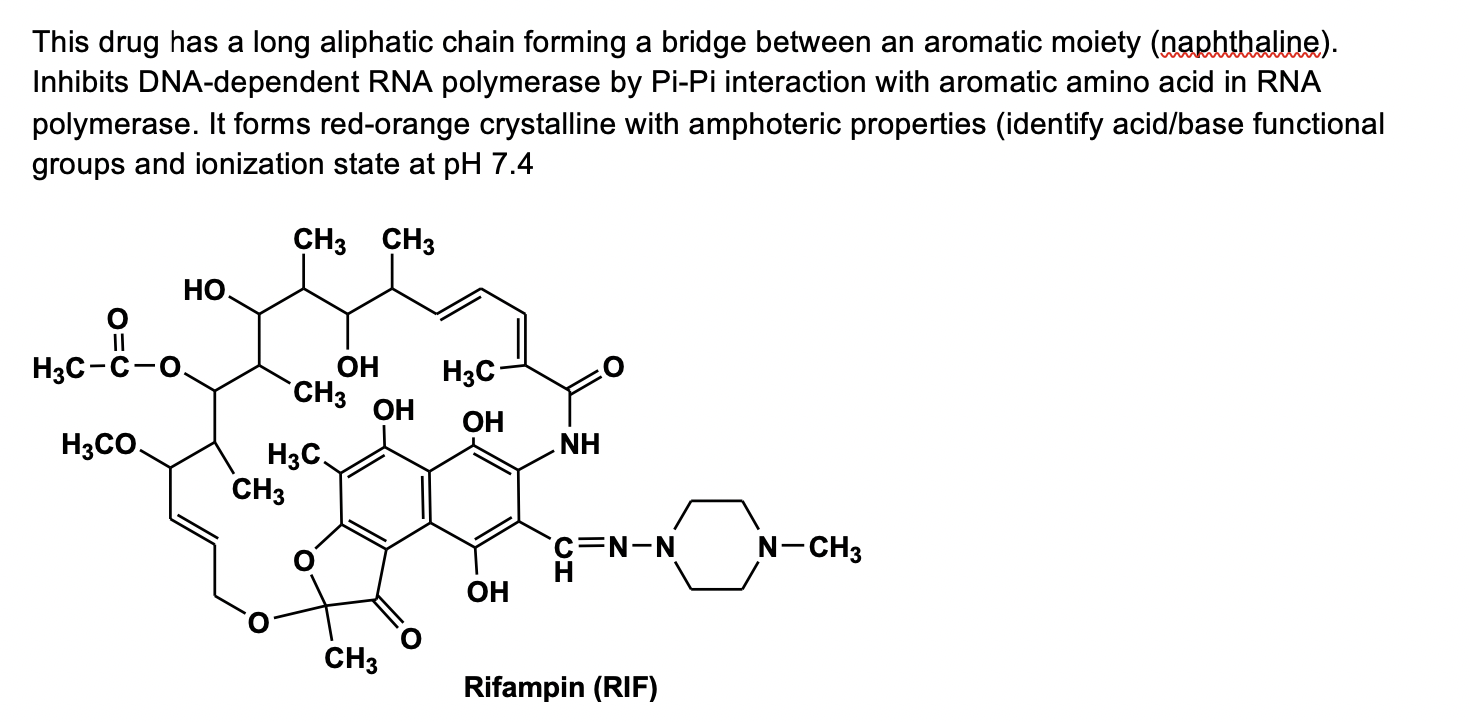 Solved This drug has a long aliphatic chain forming a bridge | Chegg.com