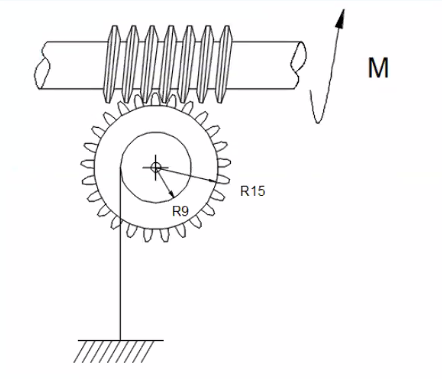 Solved A worm moves a gear with an average radius of 15 cm, | Chegg.com