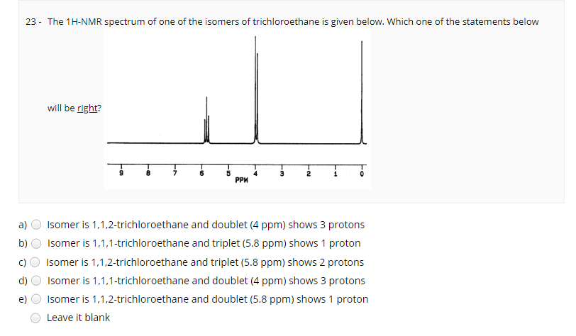 Solved 23 - The 1H-NMR spectrum of one of the isomers of | Chegg.com
