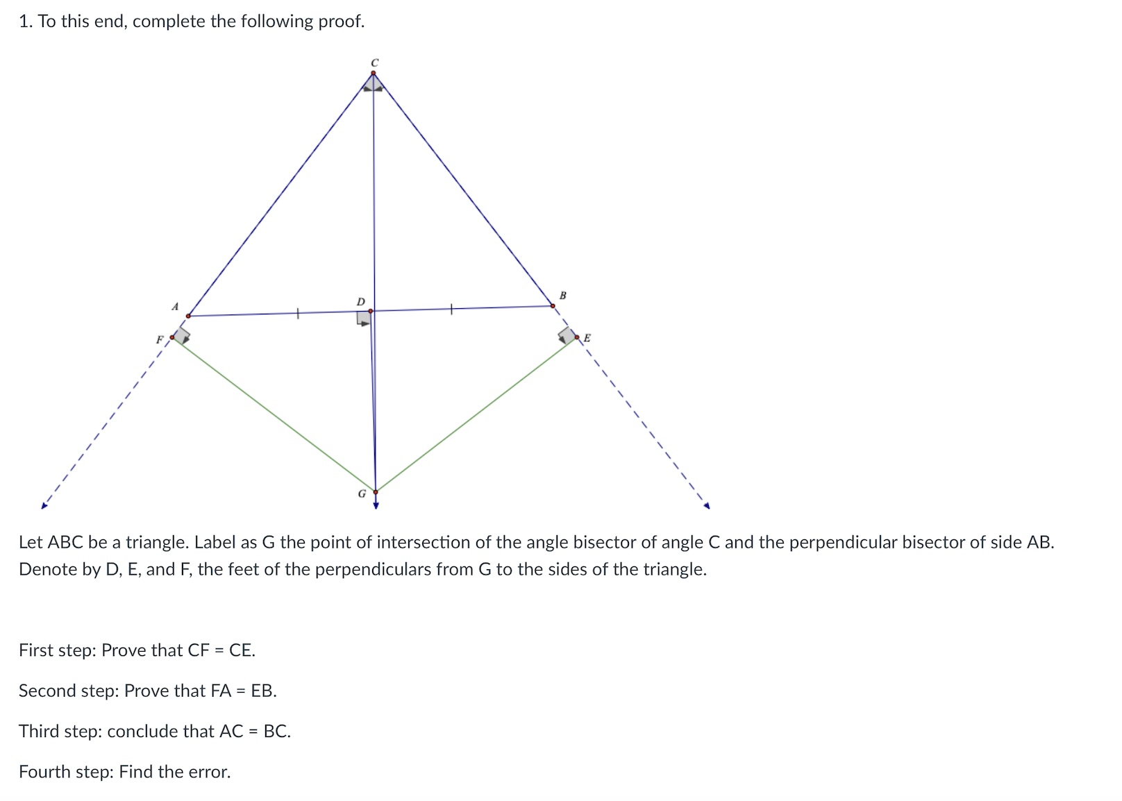 Solved To this end, complete the following proof.Let ABC be | Chegg.com