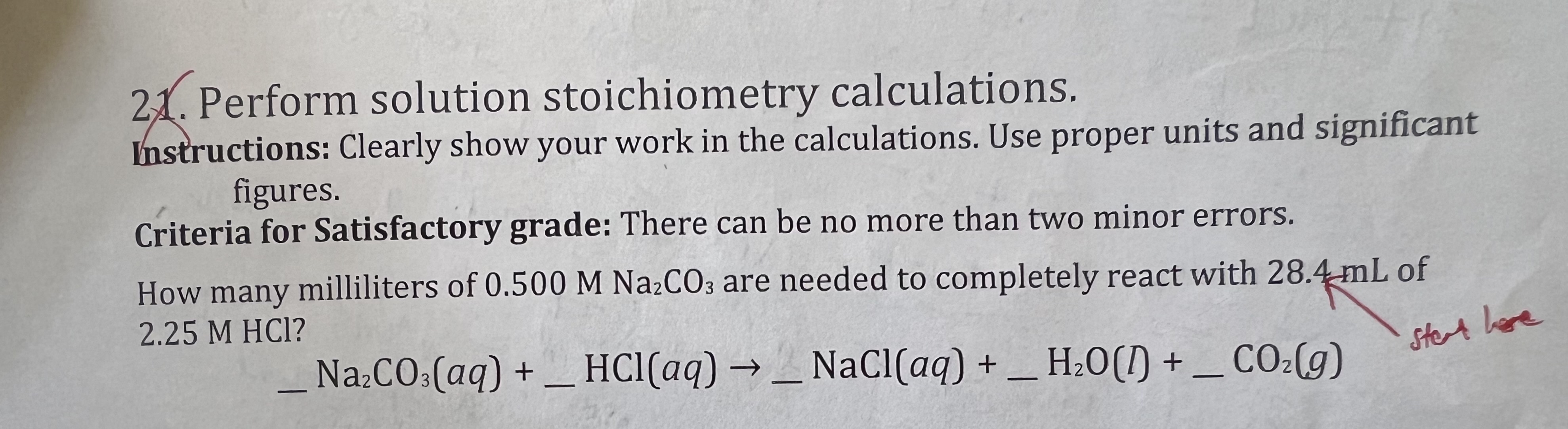 21. Perform solution stoichiometry calculations. | Chegg.com