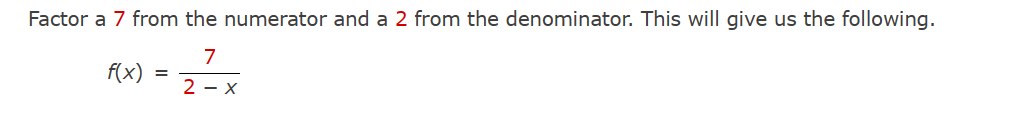 Solved Factor a 7 ﻿from the numerator and a 2 ﻿from the | Chegg.com