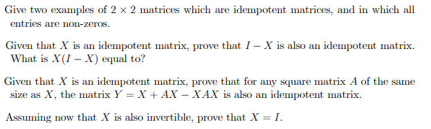 Solved Give two examples of 2 x 2 matrices which are | Chegg.com