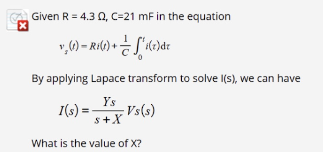 Solved Given R=4.3Ω,C=21mF in ﻿the | Chegg.com