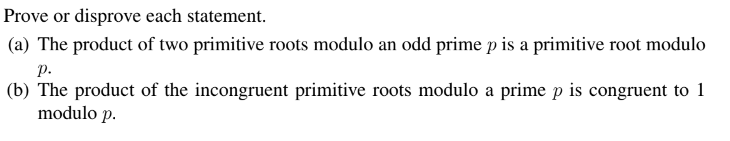 Solved Prove or disprove each statement. (a) The product of | Chegg.com