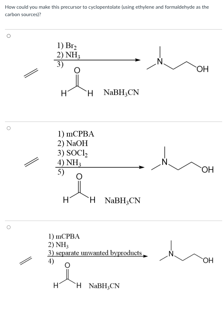 Solved How could you make this precursor to cyclopentolate | Chegg.com