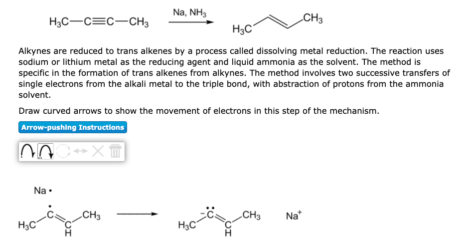 Solved Na, NH3 H3C—C=C—CH3 CH3 H3C Alkynes are reduced to | Chegg.com