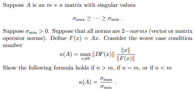 Suppose A is an m×n matrix with singular values | Chegg.com