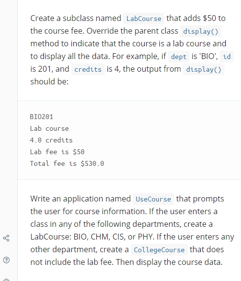 Solved Programming Exercise 10-8 Instructions Create a class | Chegg.com Solved Programming Exercise 10-8 Instructions Create a class | Chegg.com