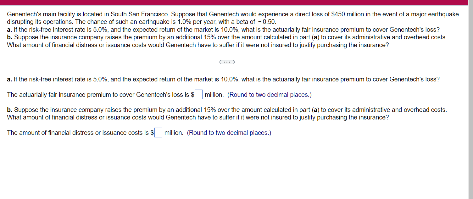 Solved Genentech's main facility is located in South San | Chegg.com
