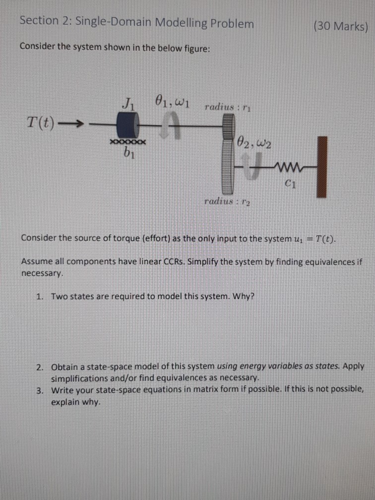 Solved section 2: Single-Domain Modelling Problem (30 Marks) | Chegg.com