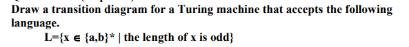 Solved Draw a transition diagram for a Turing machine that | Chegg.com
