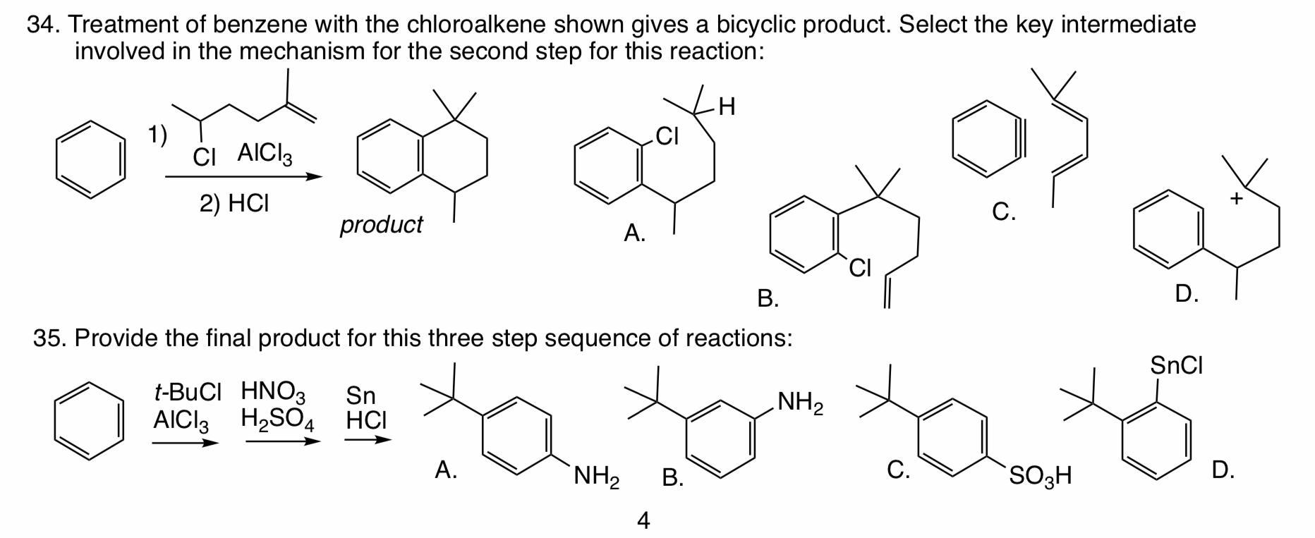 Solved 34. Treatment of benzene with the chloroalkene shown | Chegg.com
