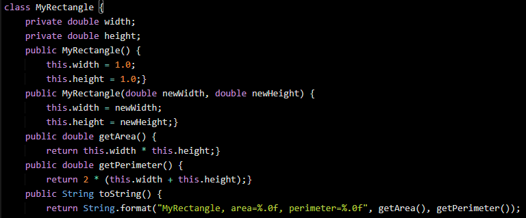 Solved Define a class named MyRectangle which represents | Chegg.com