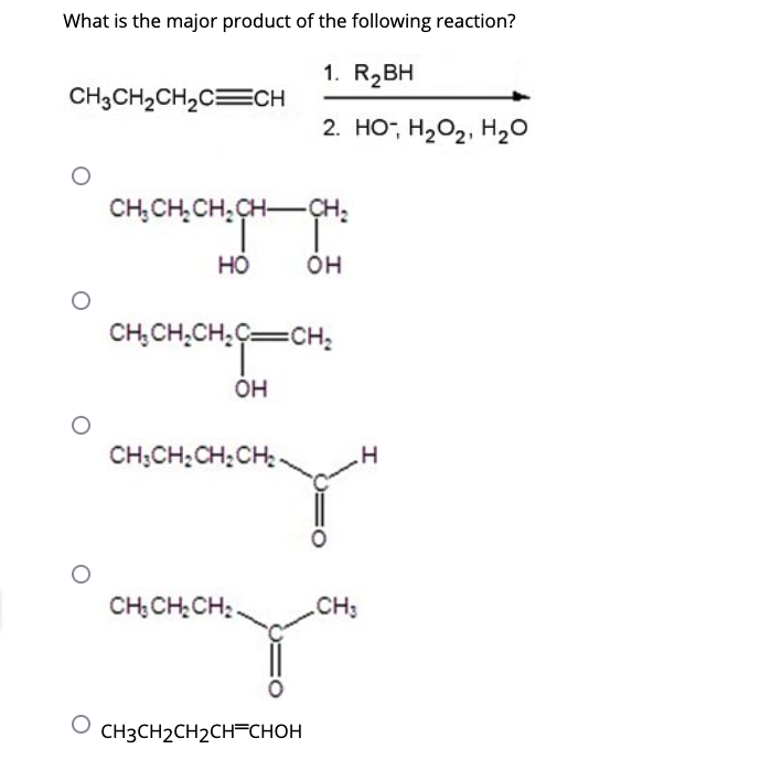 Solved What is the major product of the following reaction? | Chegg.com