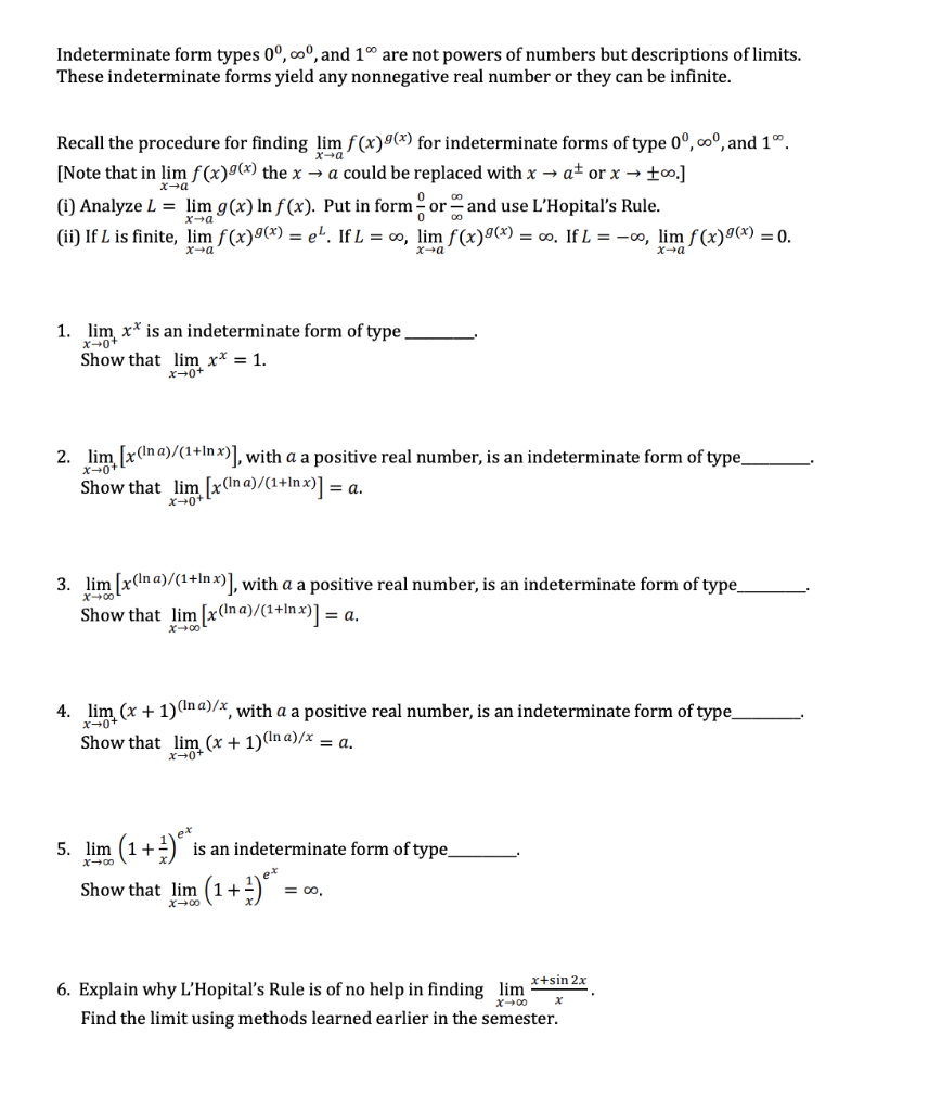 Solved Indeterminate form types 0°, 60°, and 1° are not | Chegg.com