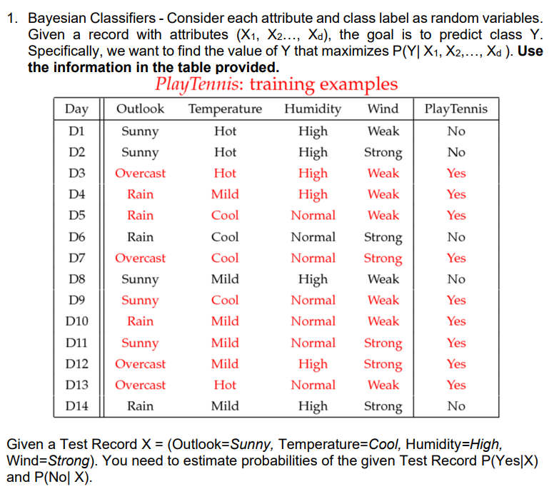 Solved High 1. Bayesian Classifiers - Consider each | Chegg.com