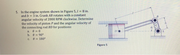 Solved In the engine system shown in Figure 5, l = 8 in. and | Chegg.com
