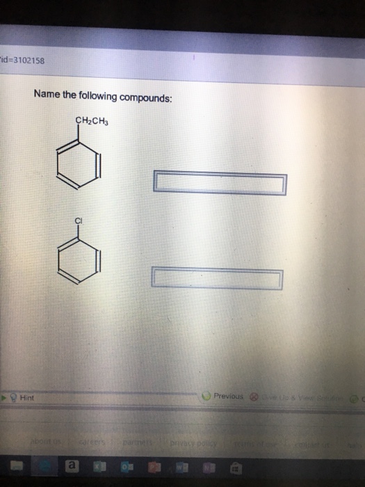 Solved id 3102158 Name the following compounds: CH2CH3 Hint | Chegg.com