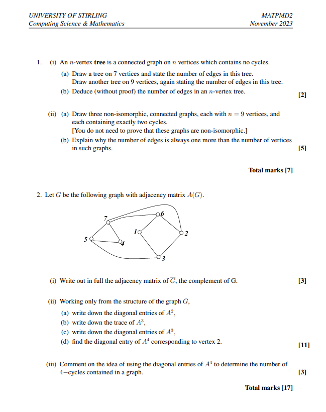 Solved MATPMD2 ﻿: NETWORKS AND GRAPH THEORYGRAPH THEORY | Chegg.com