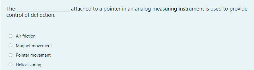 Solved The control of deflection. attached to a pointer in | Chegg.com