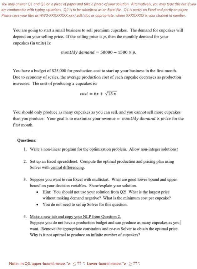 You may answer Q1 and Q3 on a piece of paper and take | Chegg.com