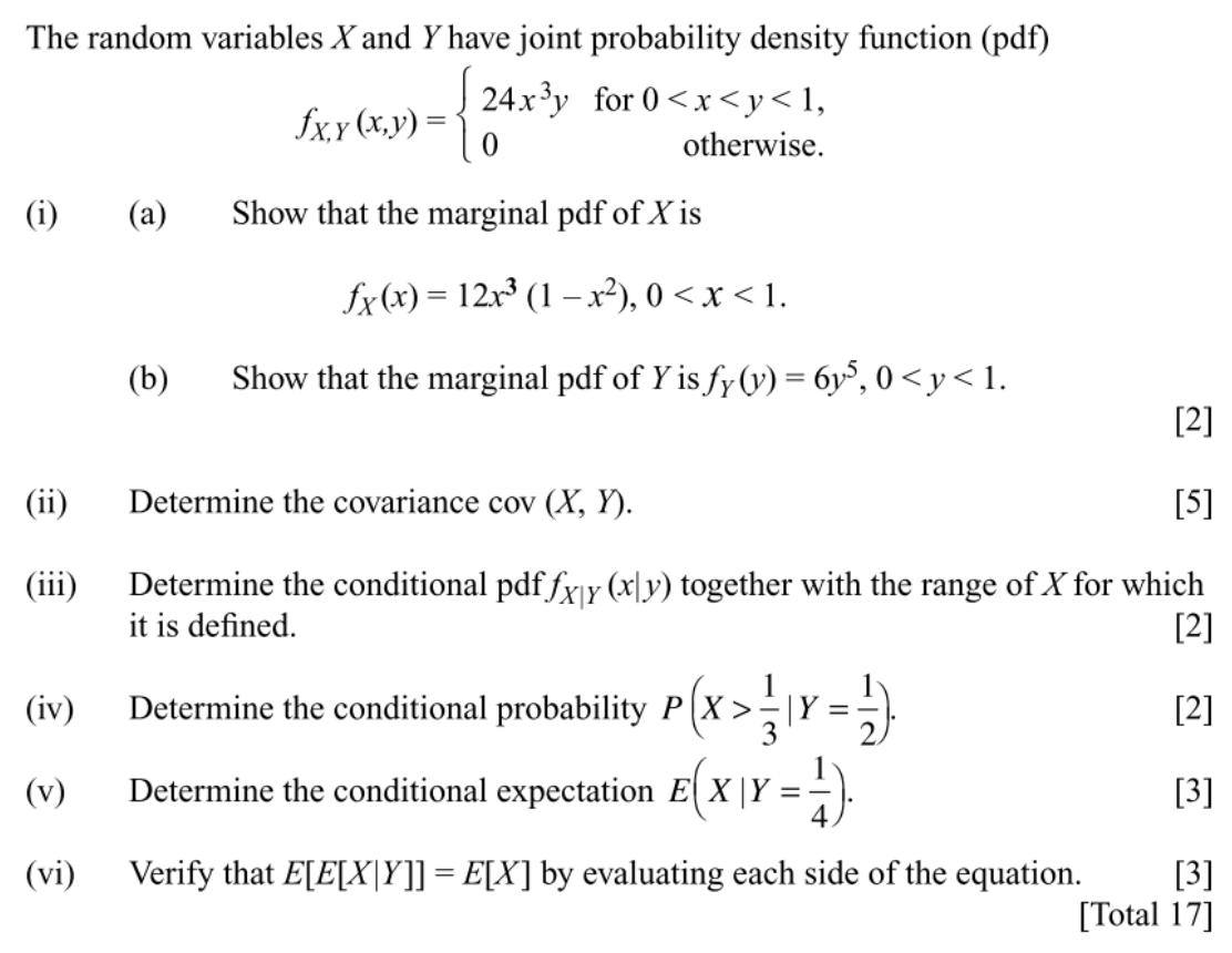 Solved The random variables X and Y have joint probability | Chegg.com