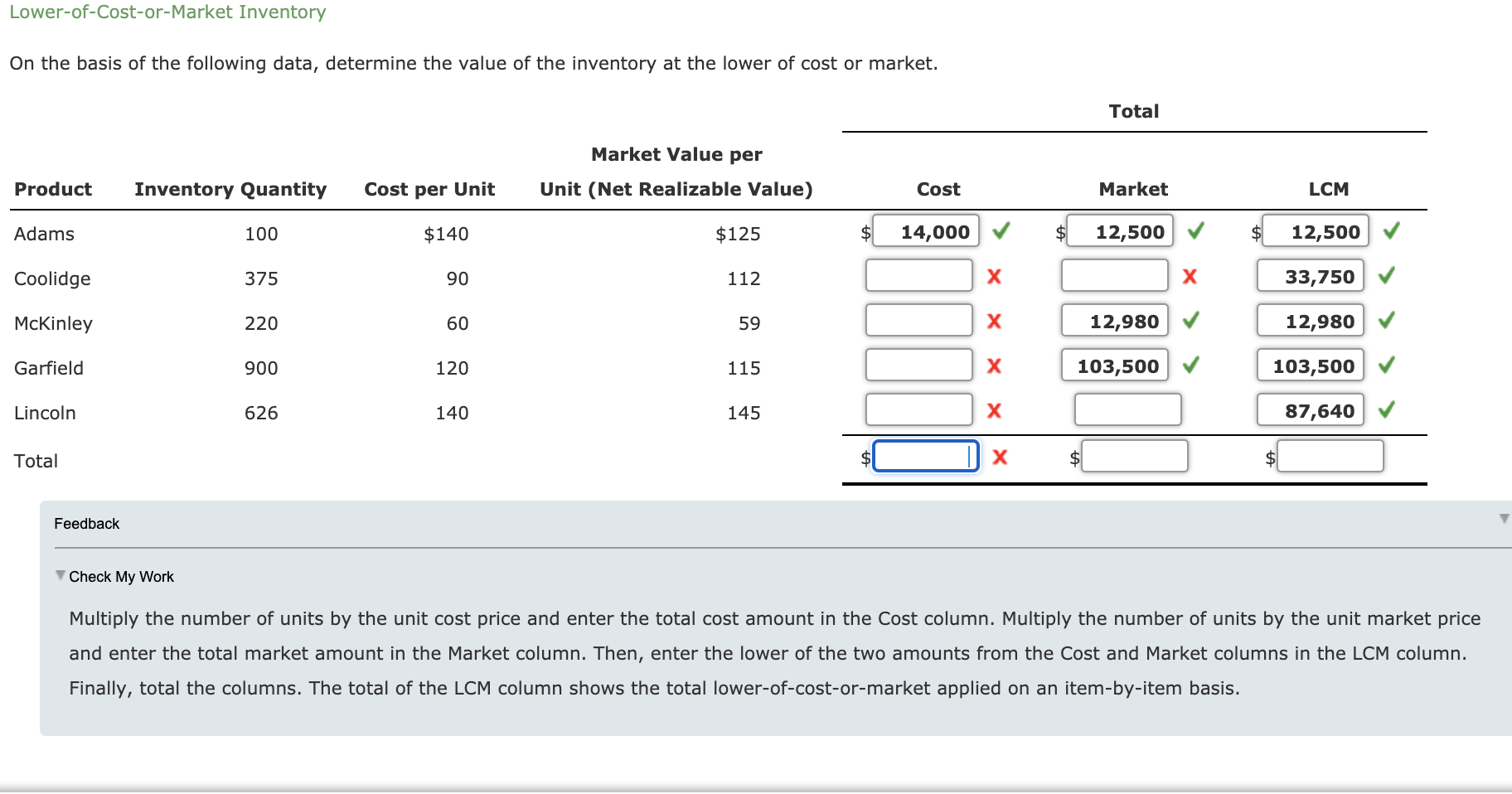 Solved Lower-of-Cost-or-Market Inventory On the basis of the | Chegg.com Solved Lower-of-Cost-or-Market Inventory On the basis of the | Chegg.com