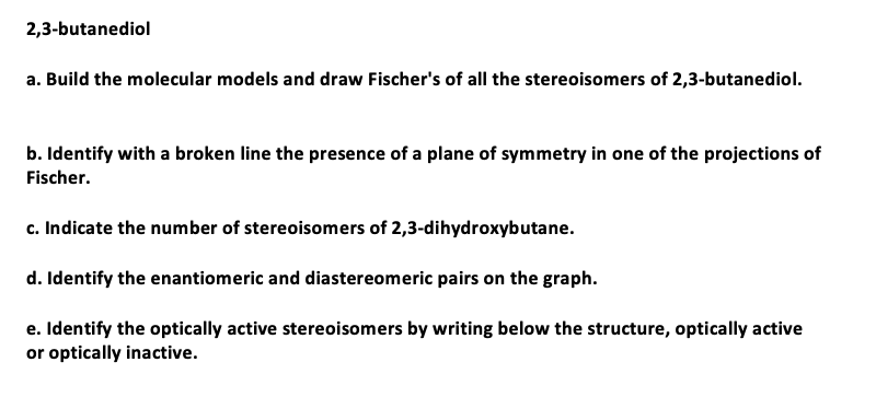 Solved 2,3-butanediol a. Build the molecular models and draw | Chegg.com
