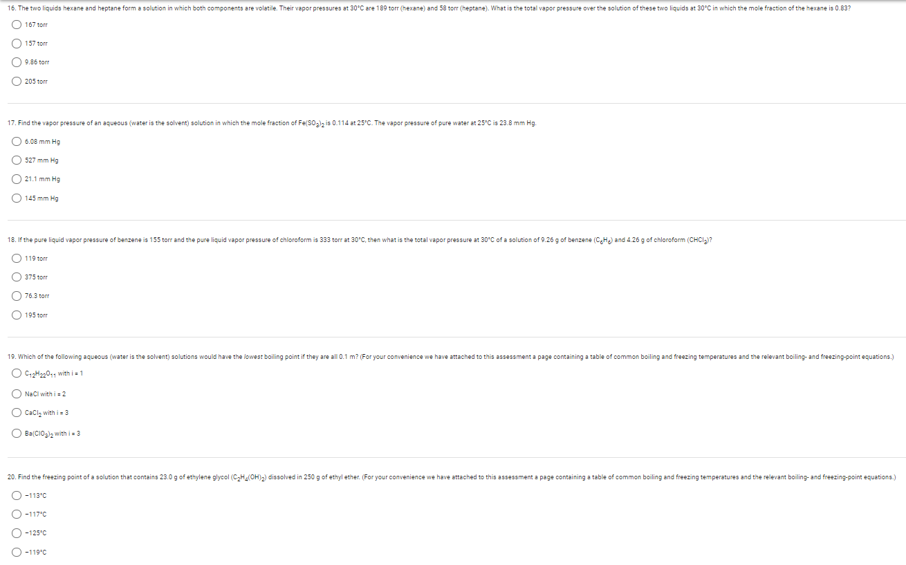 Solved 167 torr 157 torr 9.86 torr 205 torr 6.08 mmHg 527 | Chegg.com