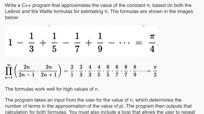 Solved Write A C Program That Approximates The Value Of