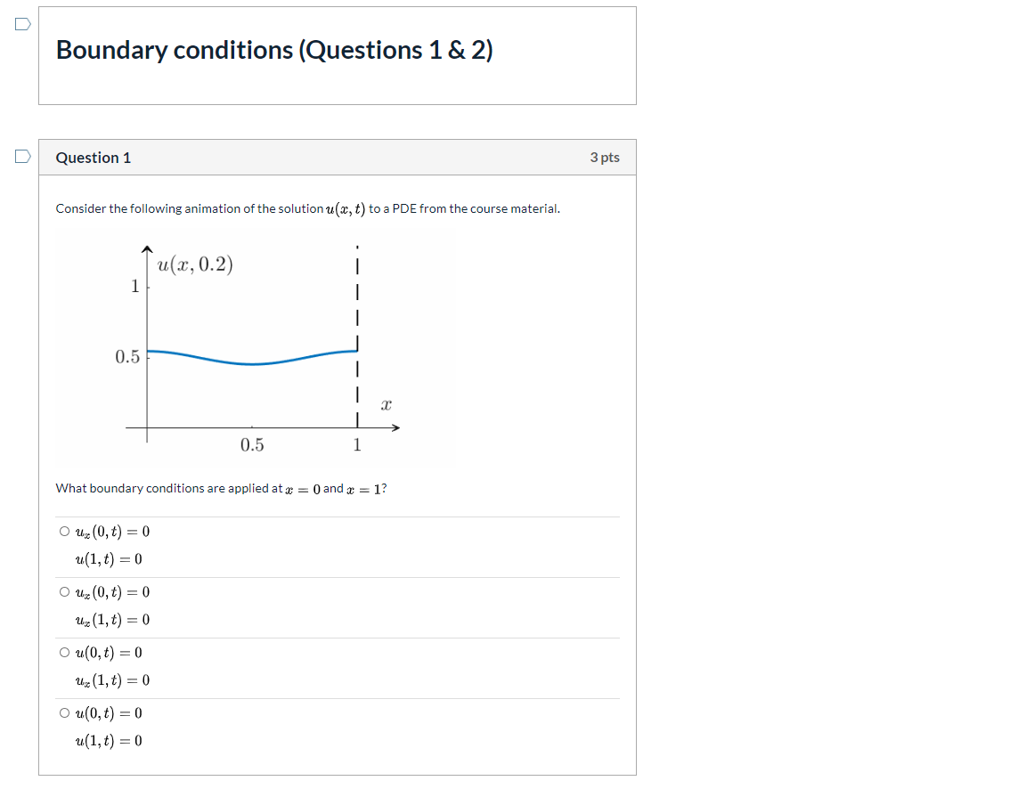 Solved Boundary conditions (Questions 1 & 2) Question 1 3 | Chegg.com