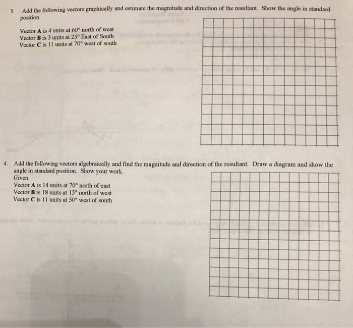 Solved 3. Add the following vectors graphically and estimate | Chegg.com