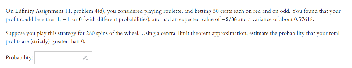 Solved On Edfinity Assignment 11, problem 4(d), you | Chegg.com
